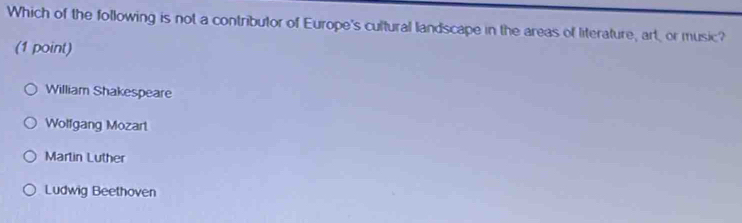 Solved: Which of the following is not a contributor of Europe's ...