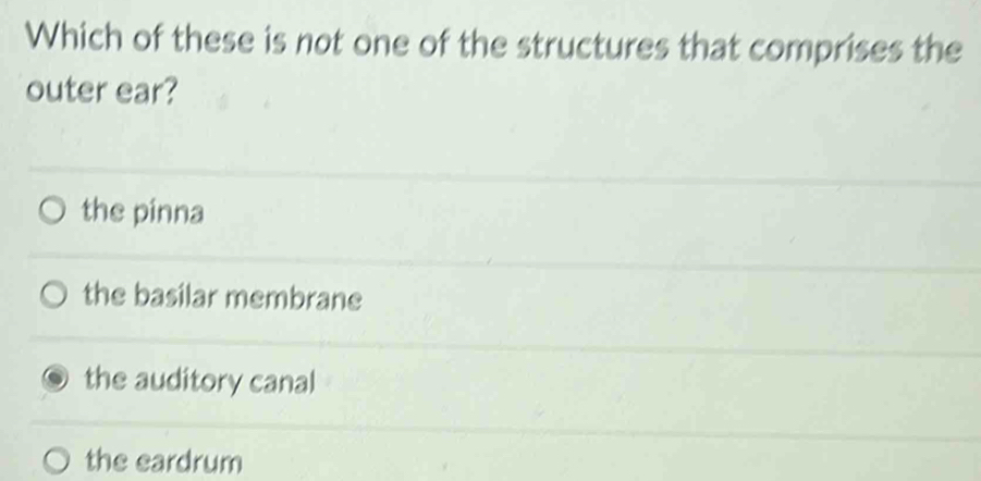 Solved: Which of these is not one of the structures that comprises the ...