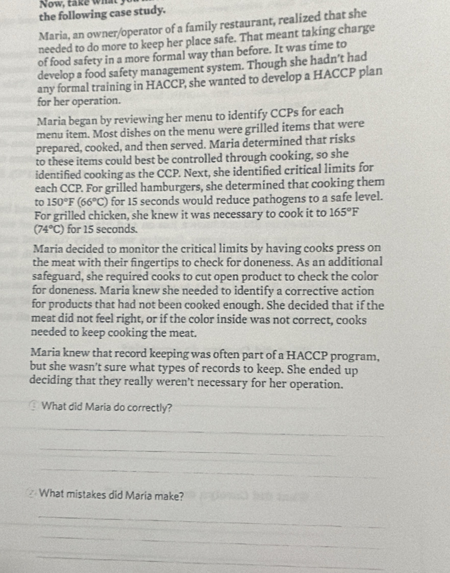 Solved: Now, take what you the following case study. Maria, an owner ...