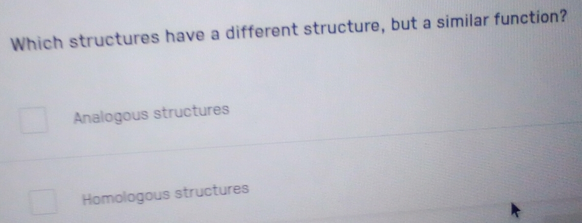 Gelöst:Which structures have a different structure, but a similar ...