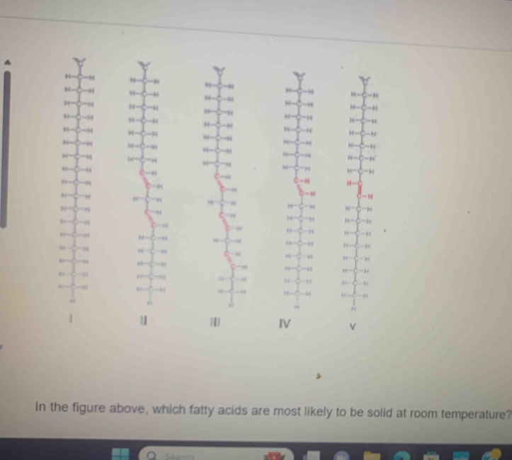Solved: IV In the figure above, which fatty acids are most likely to be solid at room ...