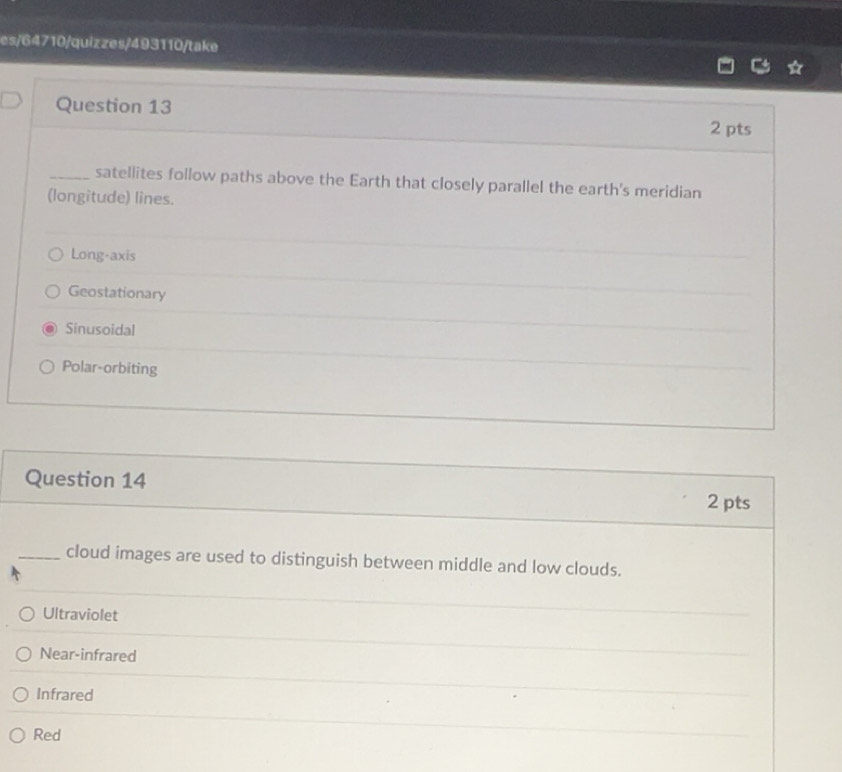 Solved: es/64710/quizzes/493110/take Question 13 2 pts _satellites ...