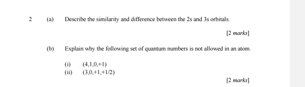 Selesai:2 (a) Describe the similarity and difference between the 2s and ...