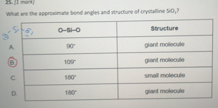 Gelöst:What are the approximate bond angles and structure of ...