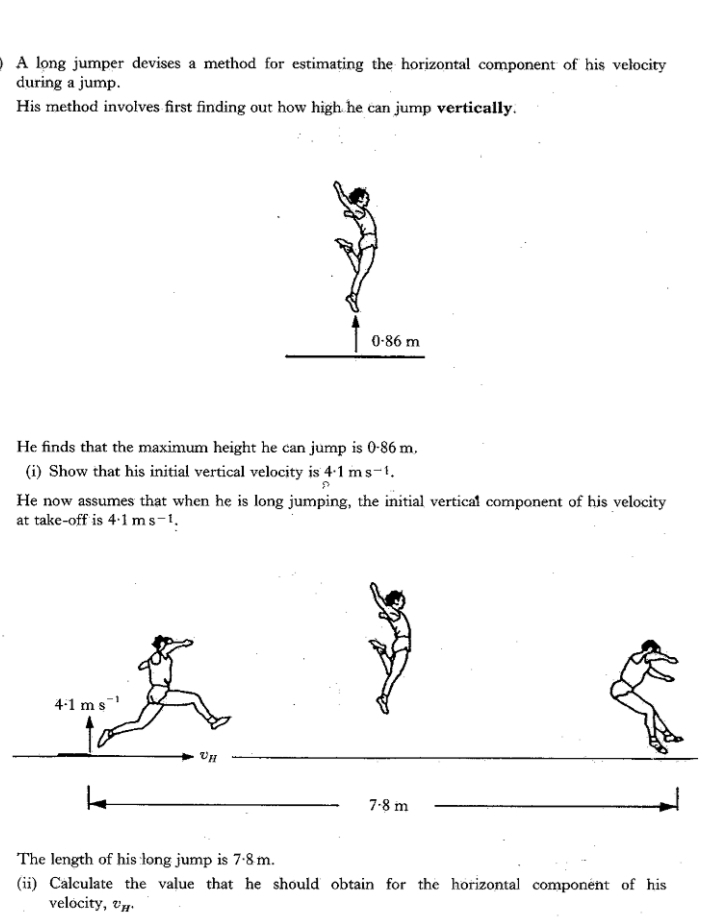 Solved: A long jumper devises a method for estimating the horizontal ...