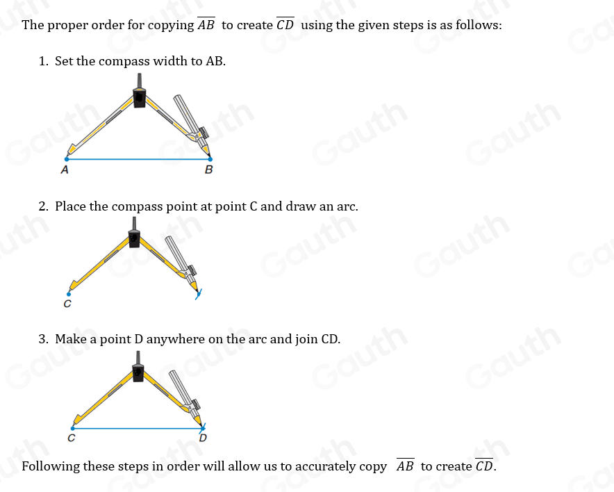 Solved: Given a horizontal line segment AB and a point C, place the ...