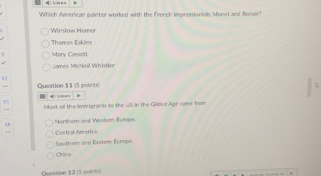 Solved: Listen Which American painter worked with the French ...