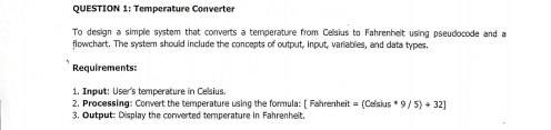 Solved: Temperature Converter To design a simple system that converts a ...