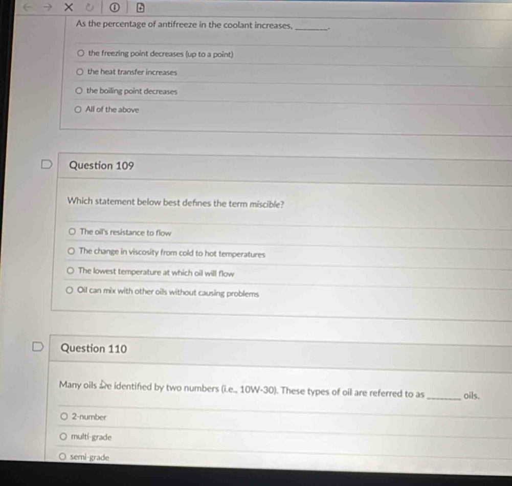 Solved: × As the percentage of antifreeze in the coolant increases ...