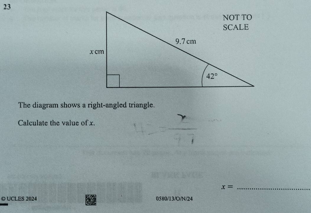Selesai:The diagram shows a right-angled triangle. Calculate the value ...