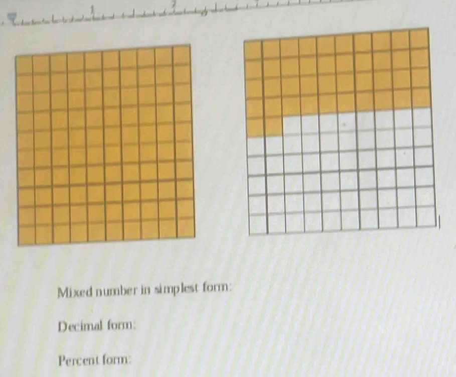 Solved: Mixed number in simplest form: Decimal form: Percent form: [Others]