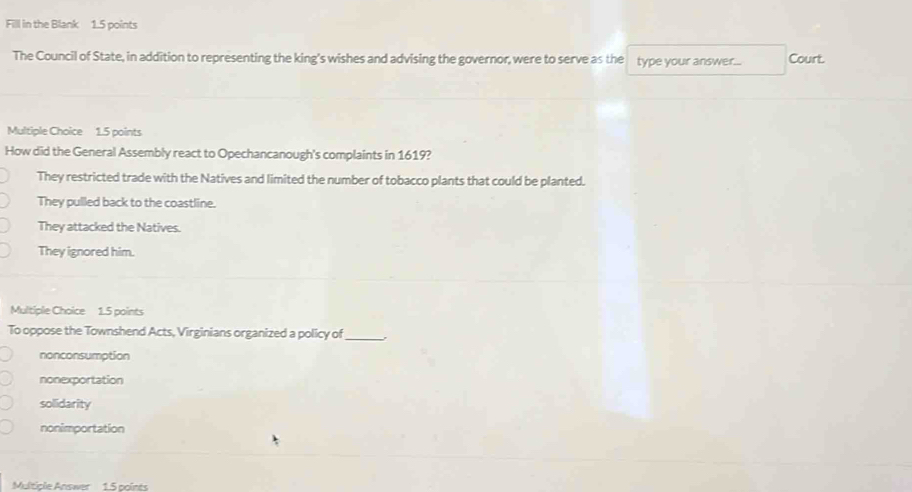 Solved: Fill in the Blank 1.5 points The Council of State, in addition ...