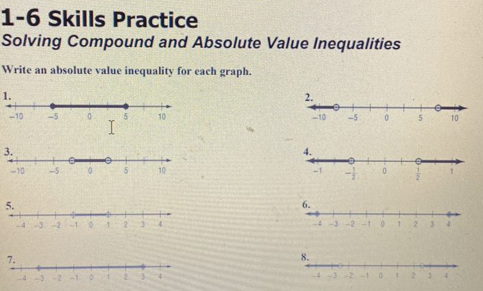 Solved: 1-6 Skills Practice Solving Compound and Absolute Value ...
