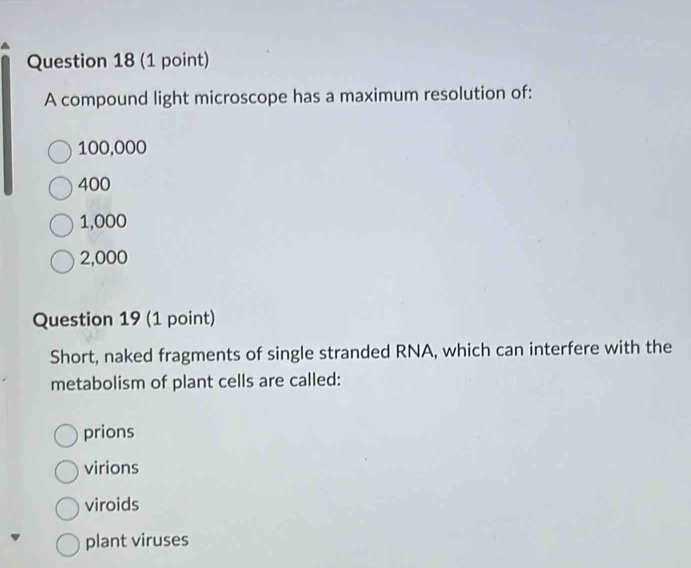 Solved: A compound light microscope has a maximum resolution of ...