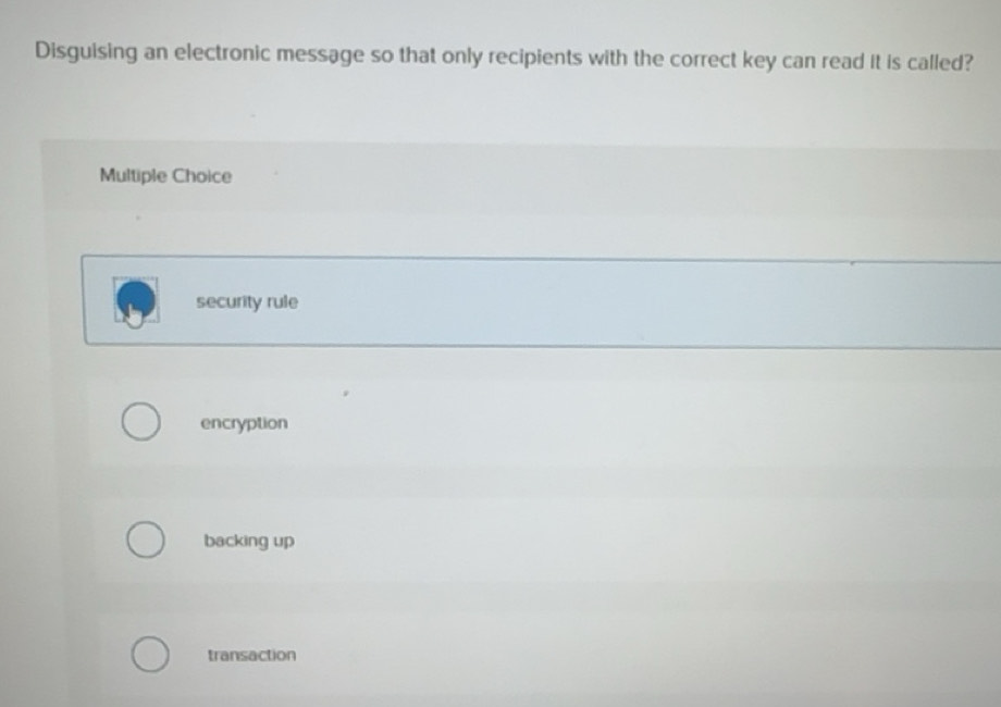 Solved: Disguising an electronic message so that only recipients with ...