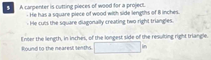 Solved: A carpenter is cutting pieces of wood for a project. * He has a ...