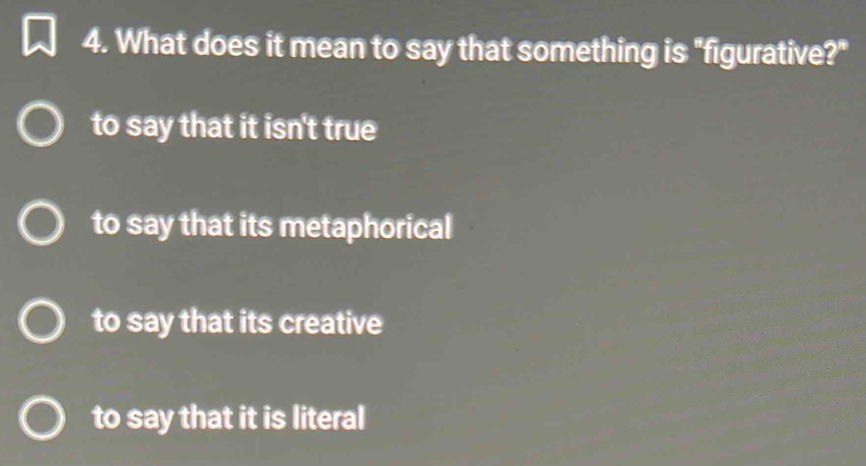 Solved: What does it mean to say that something is "figurative?" to say ...