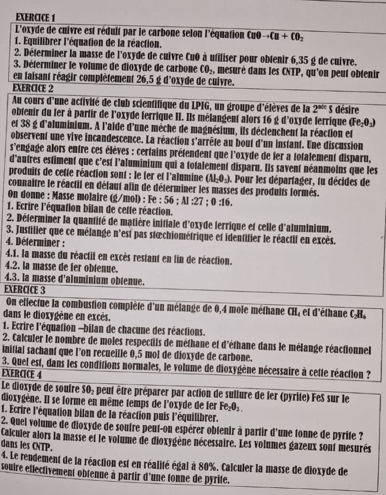 Gelöst:L'oxyde de cuivre est réduit par le carbone selon l'équation CuO ...