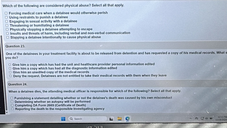 Solved: Which of the following are considered physical abuse? Select ...