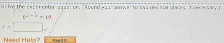 Solved: Solve the exponential equation. (Round your answer to two ...