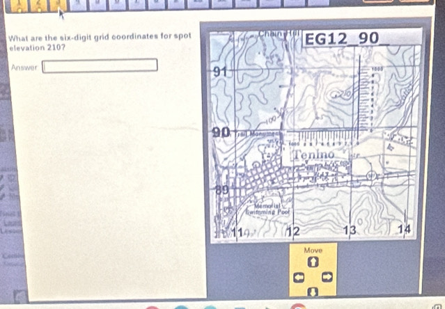 Solved: What are the six-digit grid coordinates for spot elevation 210 ...
