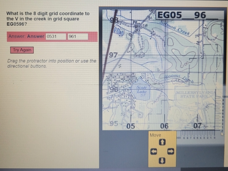 Solved: What is the 8 digit grid coordinate to the V in the creek in ...