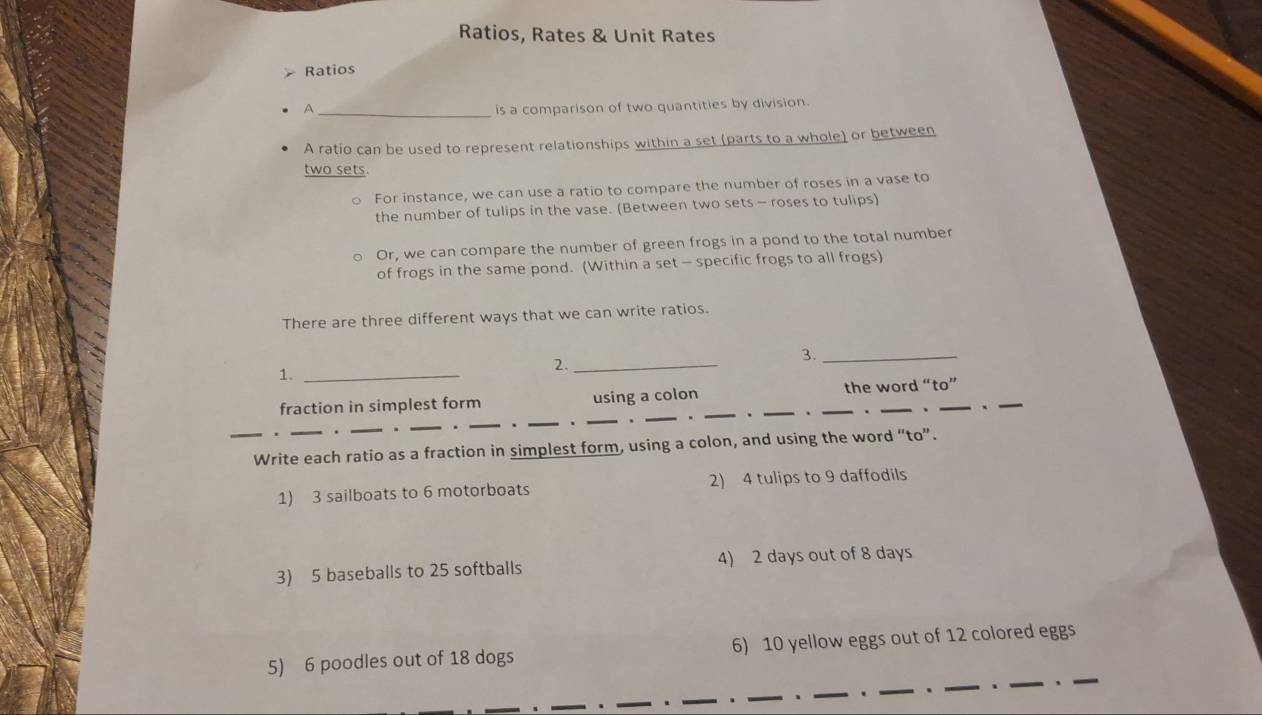 Resuelto:Ratios, Rates & Unit Rates Ratios A _is a comparison of two ...