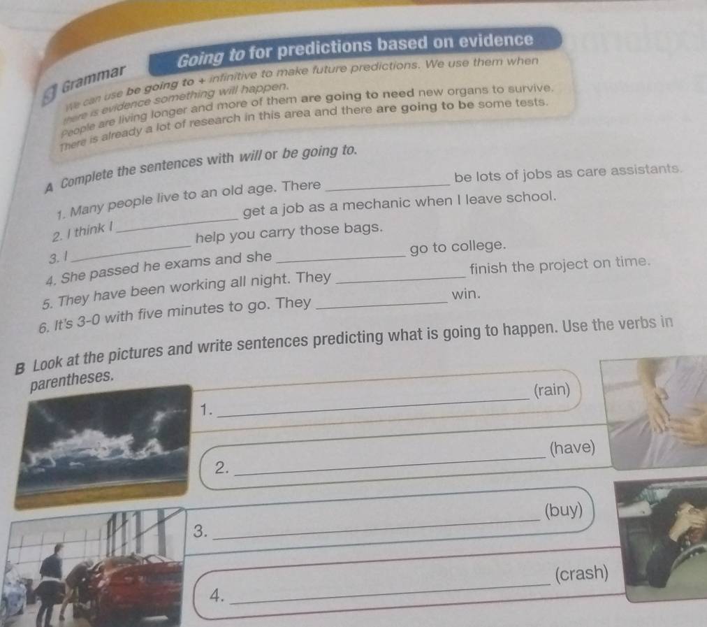 Resuelto:Going to for predictions based on evidence Grammar we can use ...