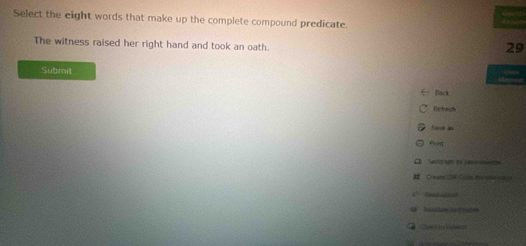 Solved: Select the eight words that make up the complete compound ...