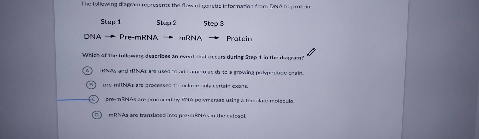 Solved: The following diagram represents the flow of genetic ...