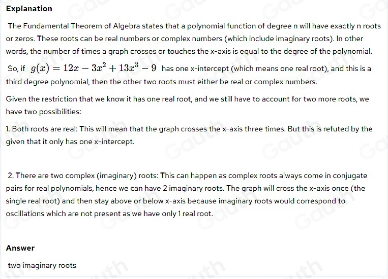 Solved: Apply the Fundamental Theorem of Algebra to determine how many ...