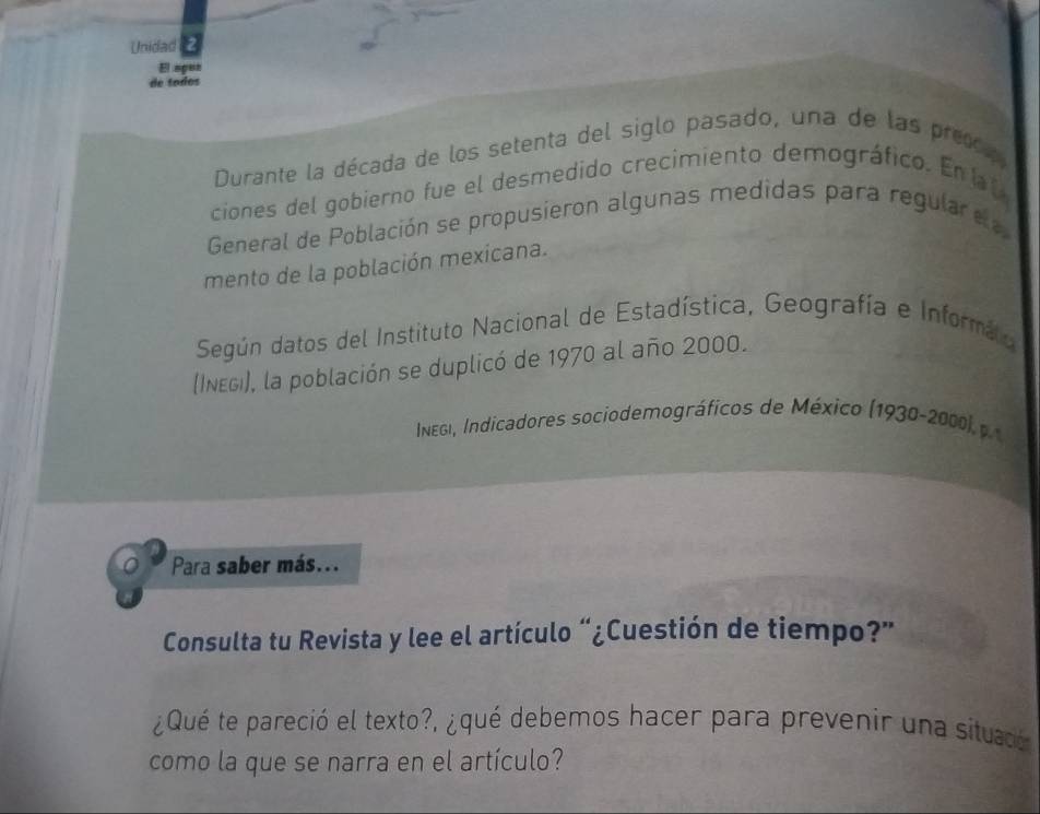 Resuelto:Unidad El spun de todos Durante la década de los setenta del ...