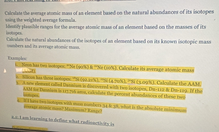Solved: Calculate the average atomic mass of an element based on the ...