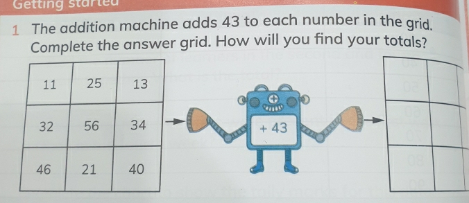 Solved: Getting started 1 The addition machine adds 43 to each number ...