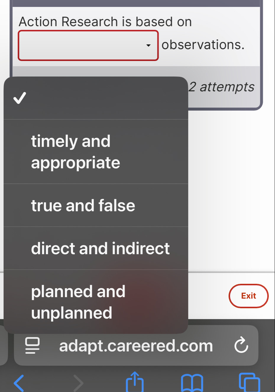 Solved: Action Research is based on observations. 2 attempts timely and ...