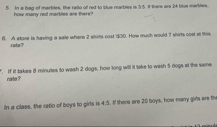 Solved: In a bag of marbles, the ratio of red to blue marbles is 3:5 ...