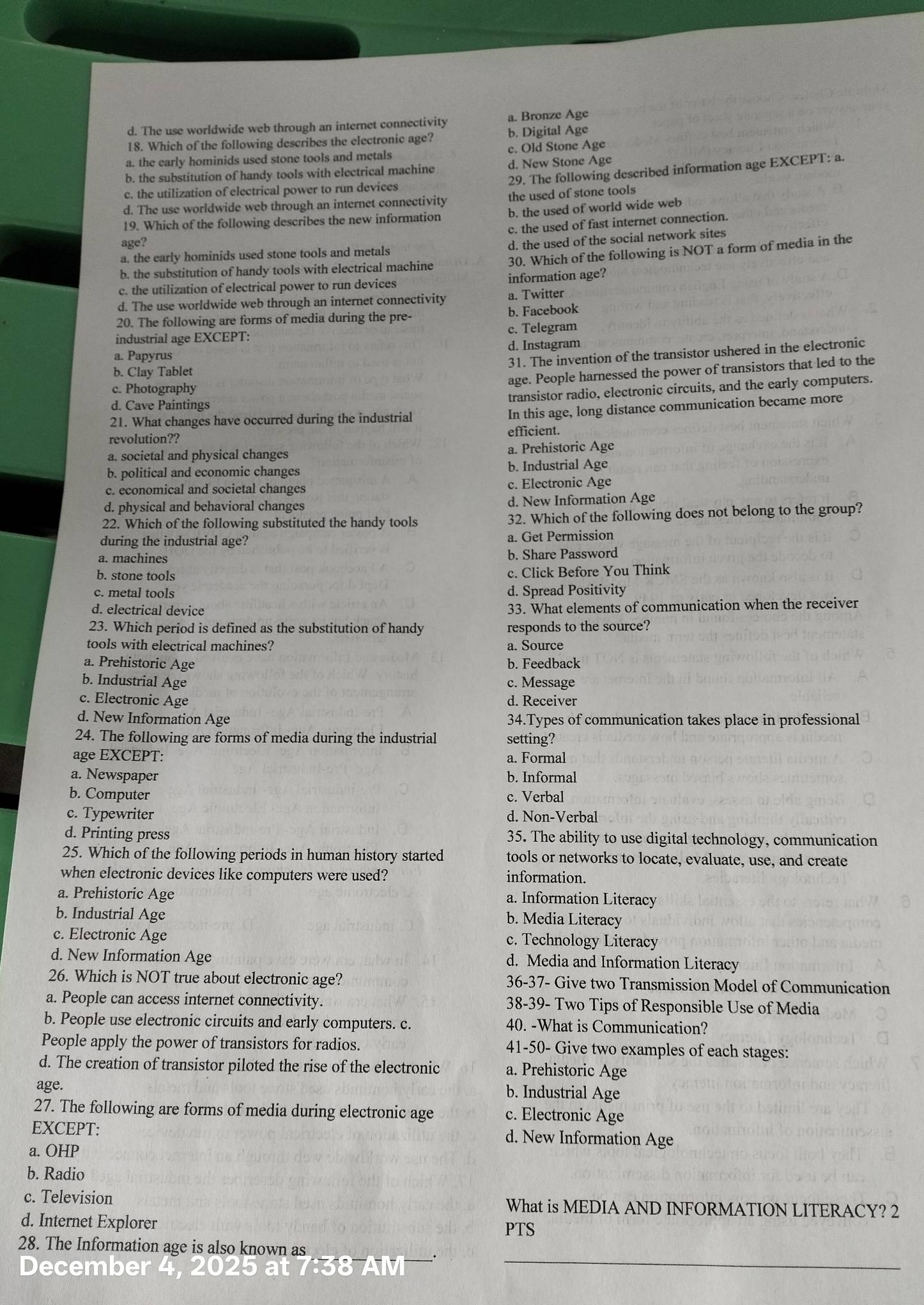 Solved: d. The use worldwide web through an internet connectivity a ...