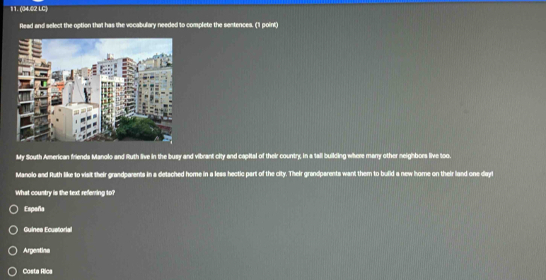 Solved: (04.02 LC) Read and select the option that has the vocabulary ...