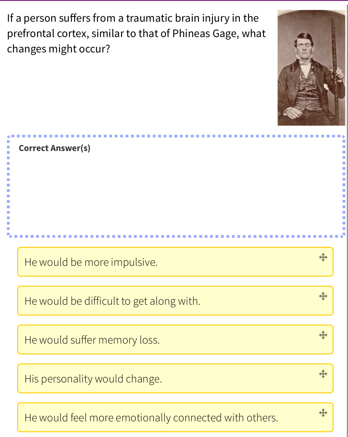 Solved: If a person suffers from a traumatic brain injury in the ...