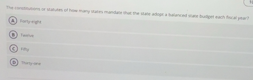 Solved: 1( The constitutions or statutes of how many states mandate ...