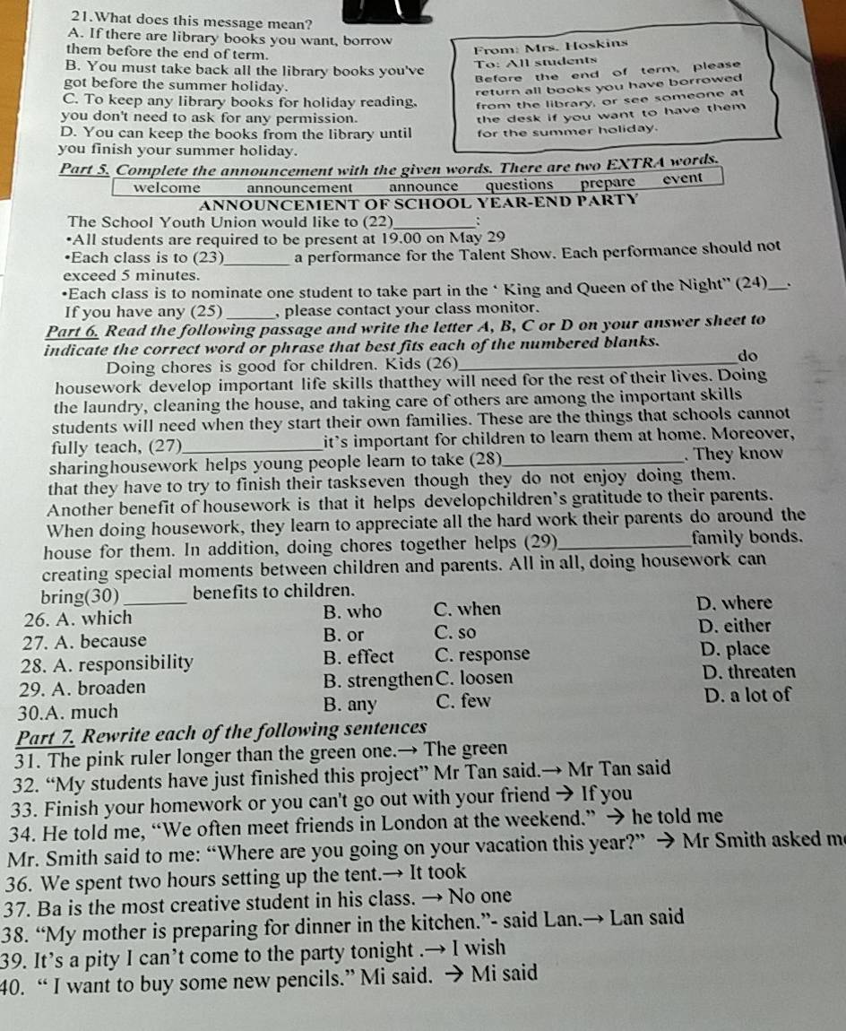 Giải quyết:What does this message mean? A. If there are library books ...