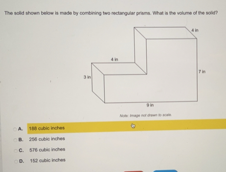 Solved: The solid shown below is made by combining two rectangular ...