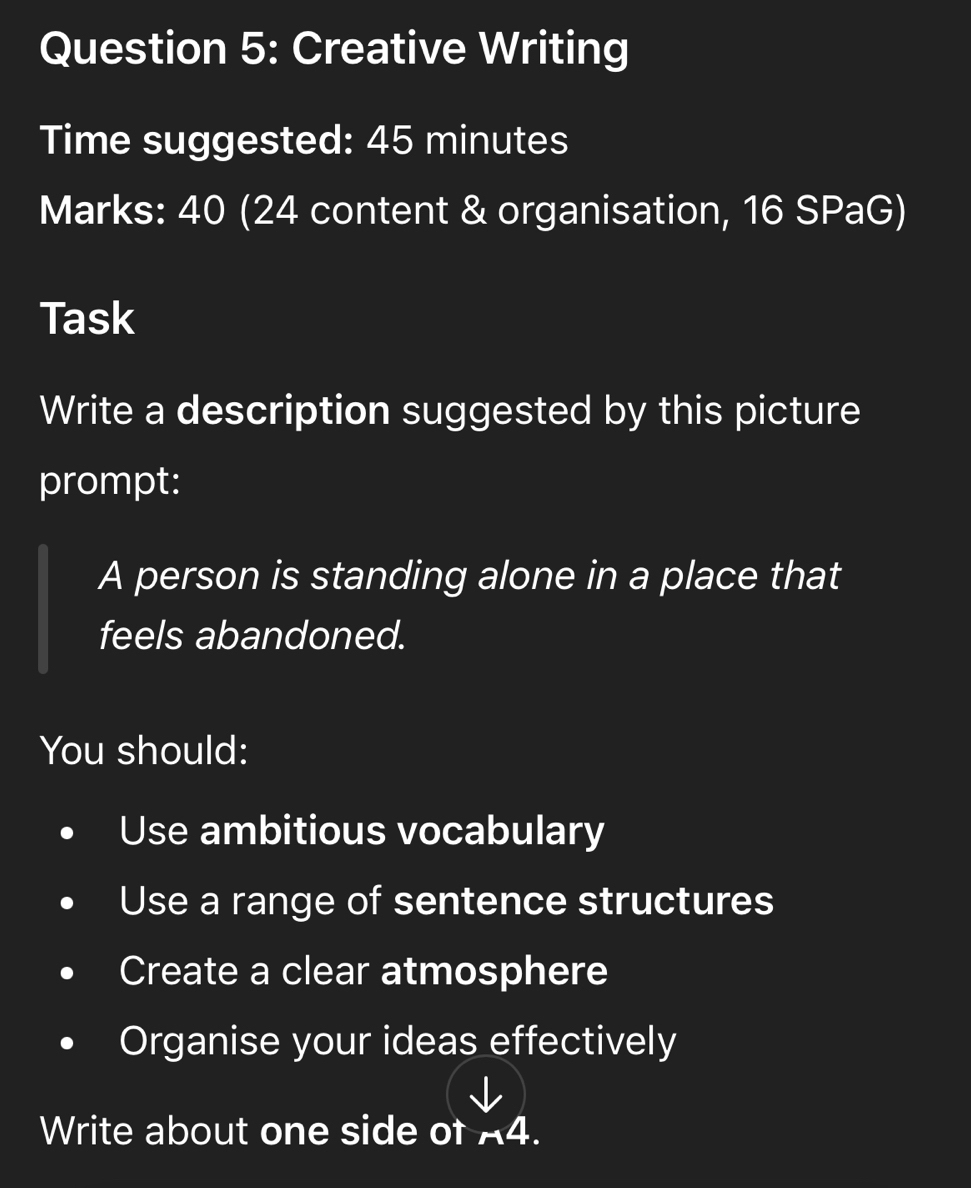 Solved: Creative Writing Time suggested: 45 minutes Marks: 40 (24 ...