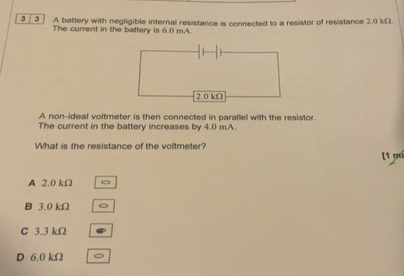 Solved: 3 3 | A battery with negligible internal resistance is ...