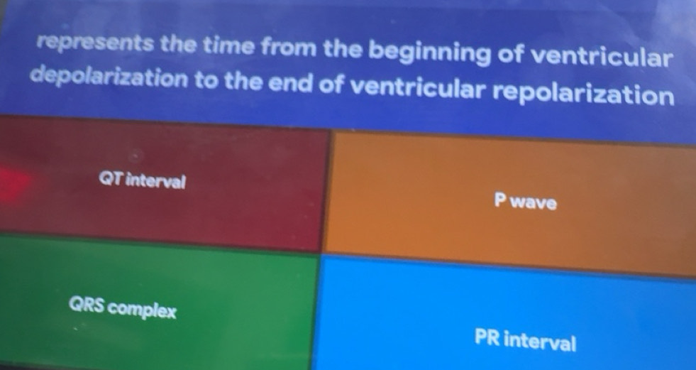 Solved: represents the time from the beginning of ventricular ...