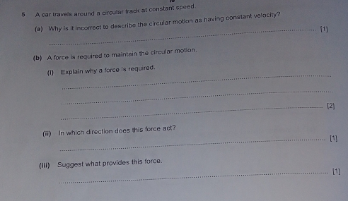 Solved: A car travels around a circular track at constant speed. (a ...