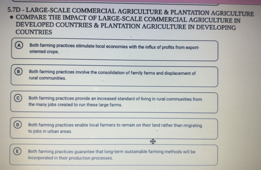Solved: 5.7D - LARGE-SCALE COMMERCIAL AGRICULTURE & PLANTATION ...
