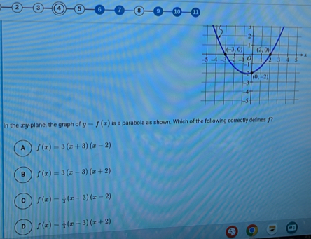 Risolto:a a 6 7 8 In the æy-plane, the graph of y=f(x) is a parabola as ...