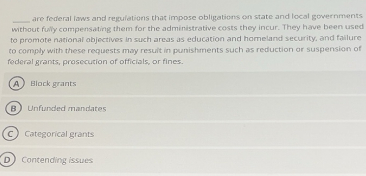 Solved: are federal laws and regulations that impose obligations on ...