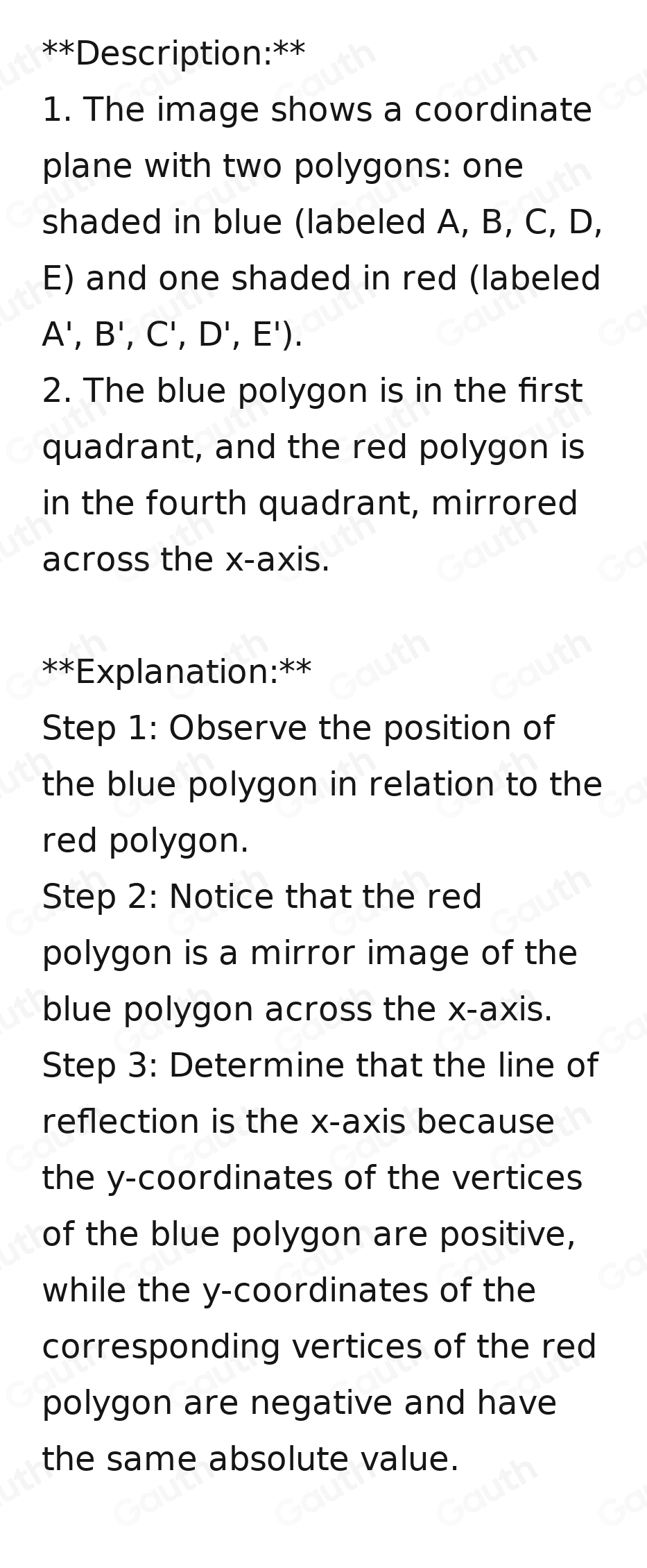 Solved: (Identifying Transformations LC) Use the image to determine the line of reflection. A ...